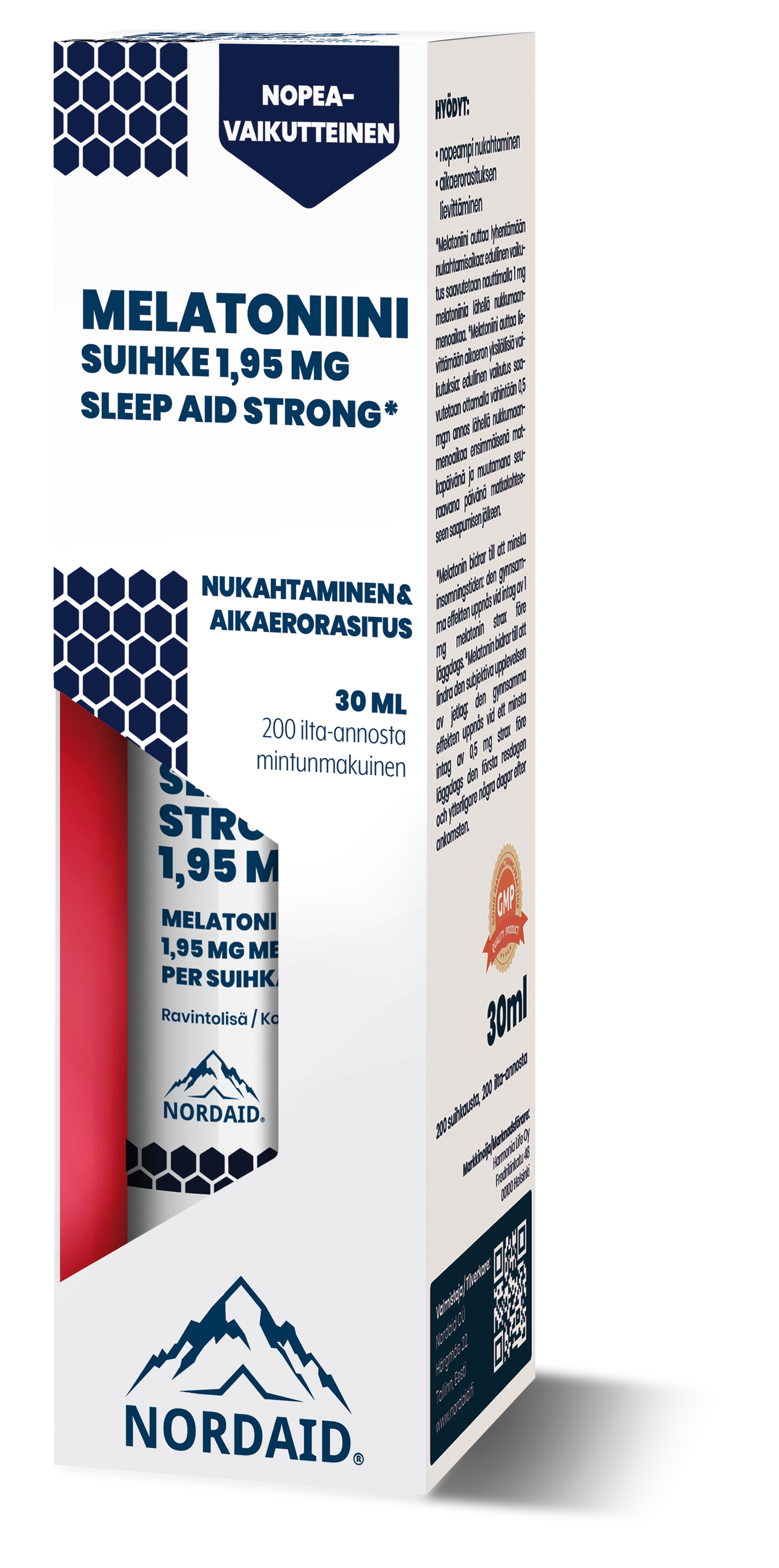 Nordaid Sleep Aid Strong -melatoniinisuihke 1,95 mg, 30 ml – Ruohonjuuri