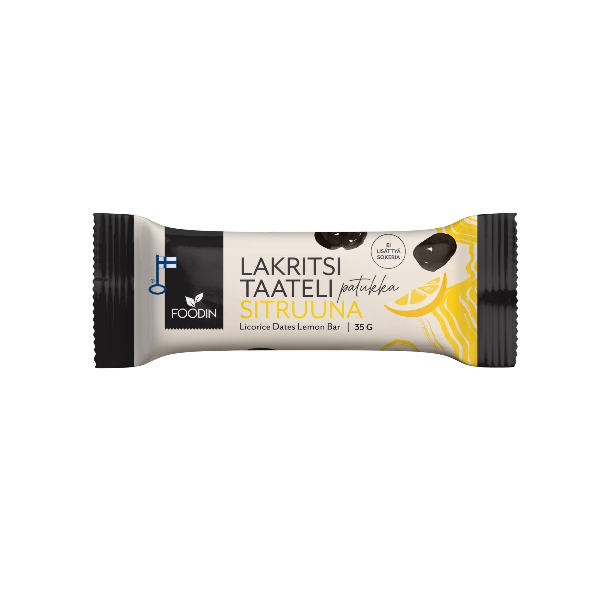 Lakritsitaatelipatukka Sitruuna 35 g – Ruohonjuuri